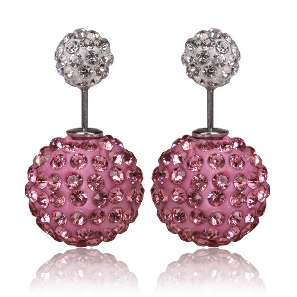 Limited Edition Tribal Earrings - Crystal Pink & White – Beady Boutique.com